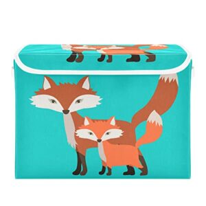 innewgogo fox storage bins with lids for organizing organizer containers with handles oxford cloth storage cube box for home