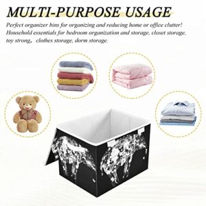 innewgogo White Elephant Storage Bins with Lids for Organizing Large Collapsible Storage Bins with Handles Oxford Cloth Storage Cube Box for Room