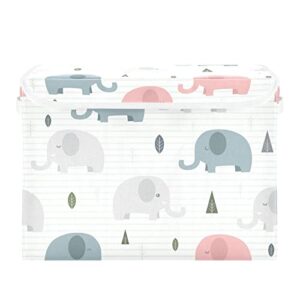 innewgogo elephant storage bins with lids for organizing cube cubby with handles oxford cloth storage cube box for study room