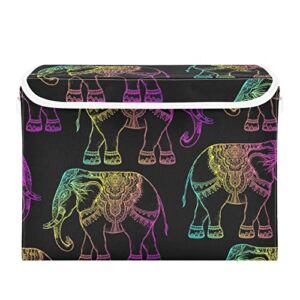 innewgogo elephant storage bins with lids for organizing closet organizers with handles oxford cloth storage cube box for books