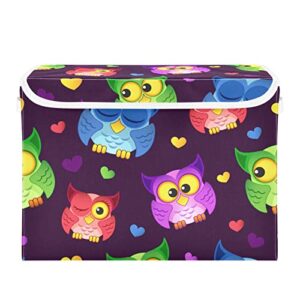 innewgogo owls storage bins with lids for organizing storage baskets with handles oxford cloth storage cube box for bed room