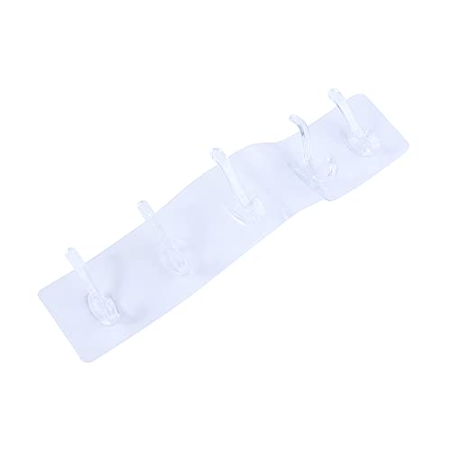 WEISHA Wall Hooks 1/3/5/6 Row Self-Adhesive Transparent Wall Hooks Door Hook Hat Clothes Hanger Towel Holder Kitchen Bathroom Storage Rack(5 Row)