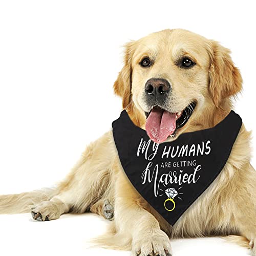 Engagement Gifts,My Humans are Getting Married Dog Bandana,Pet Dog Wedding Bandana Attire,Pet Scarf,Pet Accessories,Bride to be Gifts,Dog Gifts,Wedding Photo Props Decorations (Set of 2)