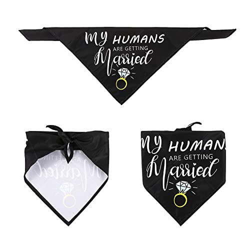 Engagement Gifts,My Humans are Getting Married Dog Bandana,Pet Dog Wedding Bandana Attire,Pet Scarf,Pet Accessories,Bride to be Gifts,Dog Gifts,Wedding Photo Props Decorations (Set of 2)