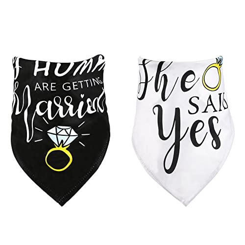 Engagement Gifts,My Humans are Getting Married Dog Bandana,Pet Dog Wedding Bandana Attire,Pet Scarf,Pet Accessories,Bride to be Gifts,Dog Gifts,Wedding Photo Props Decorations (Set of 2)