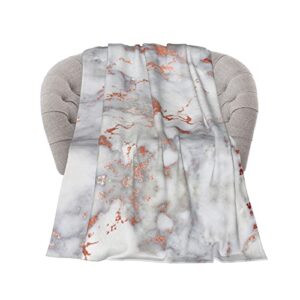 Rose Gold Marble Bedding Lightweight Thermal Blanket Soft Breathable Blanket for All Seasons