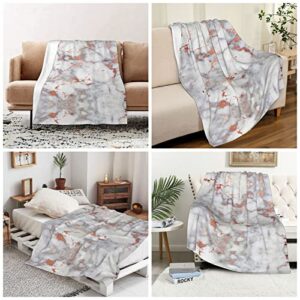 Rose Gold Marble Bedding Lightweight Thermal Blanket Soft Breathable Blanket for All Seasons