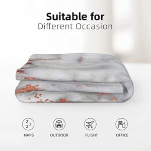 Rose Gold Marble Bedding Lightweight Thermal Blanket Soft Breathable Blanket for All Seasons