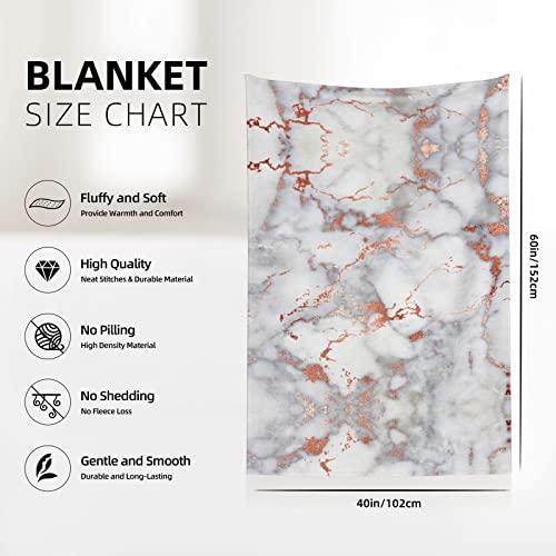 Rose Gold Marble Bedding Lightweight Thermal Blanket Soft Breathable Blanket for All Seasons