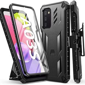 SOiOS for Samsung Galaxy A03s Case: Military Grade Drop Proof Protection Cell Phone Holster Cover | Heavy Duty Protective Rugged Cases with Kickstand | Durable Matte Textured Shockproof TPU Protector