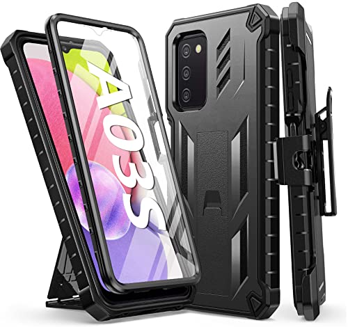 SOiOS for Samsung Galaxy A03s Case: Military Grade Drop Proof Protection Cell Phone Holster Cover | Heavy Duty Protective Rugged Cases with Kickstand | Durable Matte Textured Shockproof TPU Protector