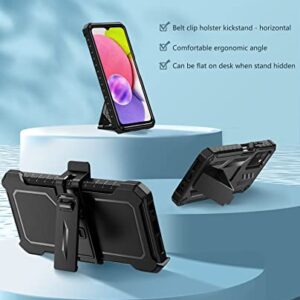 SOiOS for Samsung Galaxy A03s Case: Military Grade Drop Proof Protection Cell Phone Holster Cover | Heavy Duty Protective Rugged Cases with Kickstand | Durable Matte Textured Shockproof TPU Protector