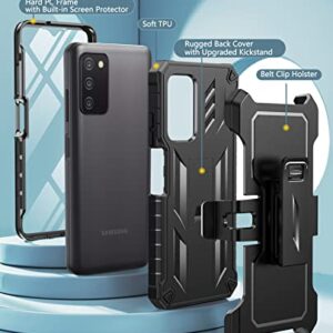 SOiOS for Samsung Galaxy A03s Case: Military Grade Drop Proof Protection Cell Phone Holster Cover | Heavy Duty Protective Rugged Cases with Kickstand | Durable Matte Textured Shockproof TPU Protector