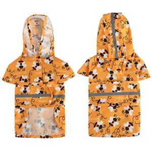 KTHZI Dog Raincoat Adjustable Pet Waterproof and Windproof Clothes Lightweight Rain Jacket Poncho for Hoodies with Strip Reflective(Bee,Medium，Y44)