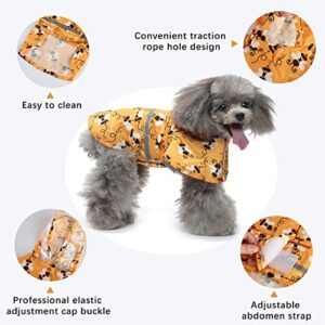 KTHZI Dog Raincoat Adjustable Pet Waterproof and Windproof Clothes Lightweight Rain Jacket Poncho for Hoodies with Strip Reflective(Bee,Medium，Y44)