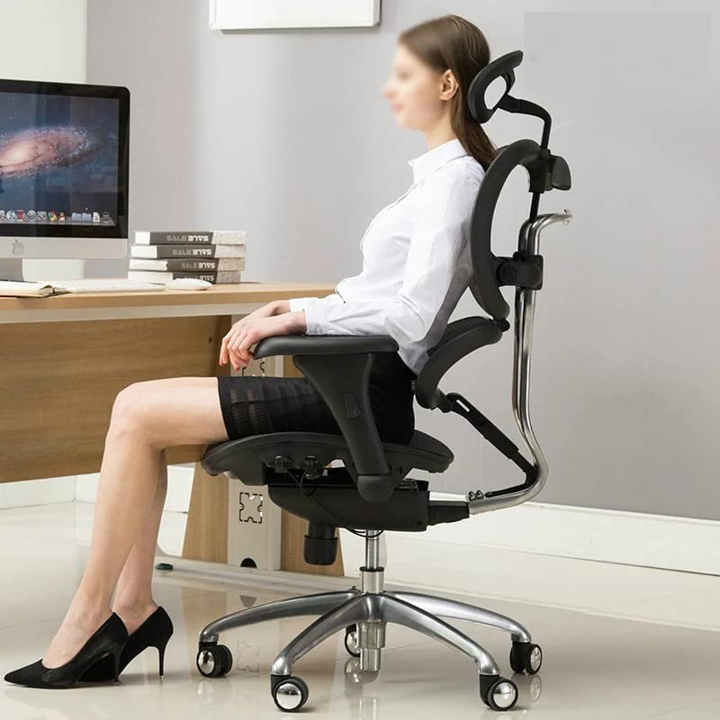 TFIIEXFL Ergonomic Waist Computer Chair Home Game Lift Study Office Chair Comfortable Sedentary Boss Intelligent Lumbar Support