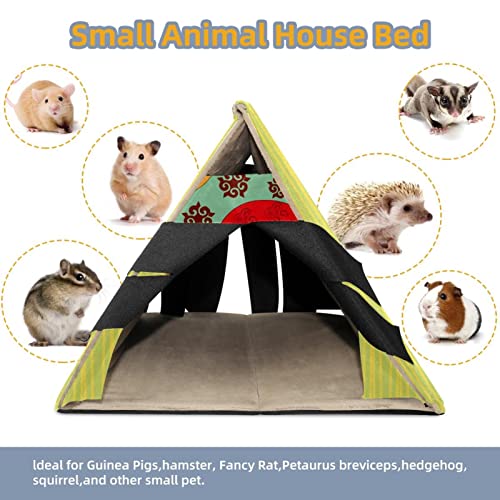 RATGDN Small Pet Hideout African Art Women Hamster House Guinea Pig Playhouse for Dwarf Rabbits Hedgehogs Chinchillas