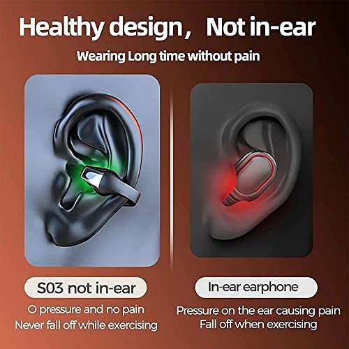 Spida Mount Wireless Ear Clip Bone Conduction Headphones - Wireless Ear Clip Bluetooth Headset, Mini Bone Conduction Headphones, Open Ear Headphones Wireless Bluetooth for Running Sports (Beige)