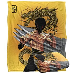 wb 100: blanket, 50"x60" bruce lee dragon claw silky touch super soft throw blanket