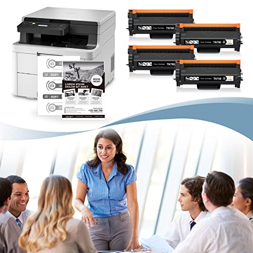 ColorKing TN760 TN730 Toner for Brother Printer Replacement TN-760 TN-730 Toner Cartridge Black High Yield Compatible for Brother HL-L2370DW HL-L2350DW HL-L2395DW MFC-L2710DW MFC-L2750DW (4 Pack)