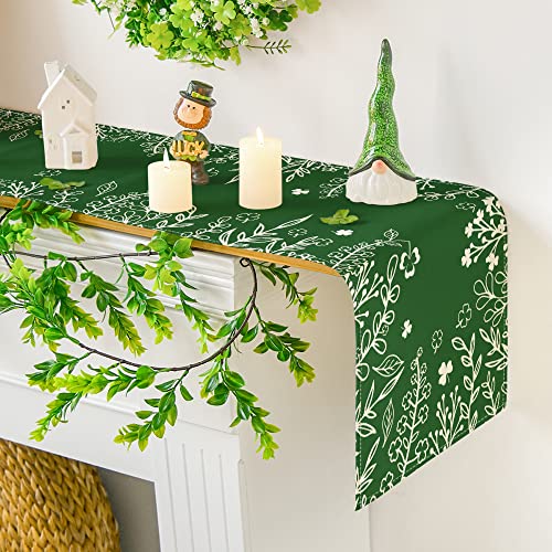 Artoid Mode Green St. Patrick's Day Table Runner, Spring Holiday Kitchen Dining Table Decoration for Indoor Outdoor Home Party Decor 13 x 72 Inch