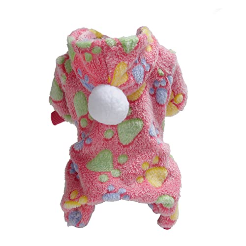 Pet Clothes Hangers Dog Plush 4 Leg Wear Buttons Rainbow Star Dot Printed Warm Winter Hooded Outerwear for Small Dogs