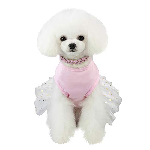 Dog Clothes for Medium Dogs Girl Dresses Lace Print Pet Jackets Fleece Sweater Warm Coats for Small Boy Girl Apparel Breathable Cat Rabbit Dress Pet Clothes