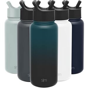 Simple Modern Water Bottle with Straw Lid Vacuum Insulated Stainless Steel Metal Thermos Bottles | Reusable Leak Proof BPA-Free Flask for Gym, Travel, Sports | Summit Collection | 32oz, Moonlight