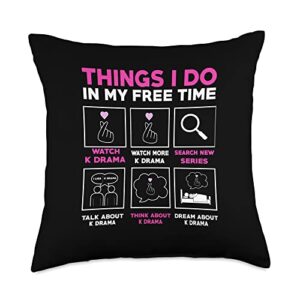 kdrama movies fan korean drama kdrama finger heart throw pillow, 18x18, multicolor