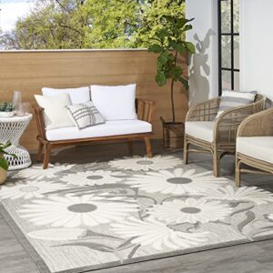 Nourison Aloha Indoor/Outdoor Beige 5'3" x 7'5" Area Rug, Easy -Cleaning, Non Shedding, Bed Room, Living Room, Dining Room, Deck, Backyard, Patio, High Traffic (5x7)