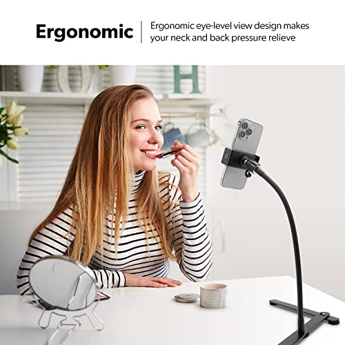 LimoStudio Overhead Flexible Gooseneck Tabletop 13.6-Inch Tripod Lightweight Stand Phone Holder Mount Compatible with iPhone, Galaxy, Pixel, AGG3314