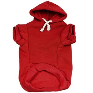 Love You Valentine's Day Pullover Fleece Lined Dog Hoodie with Leash Hole (Red Hooded Sweatshirt)