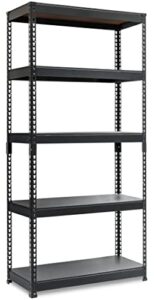 homedant 5 tier laminated metal shelving unit adjustable garage storage utility rack heavy duty shelves organization multipurpose shelf warehouse basement shed pantry 31.9" w x 16.2" d x 71.3" h 1pack