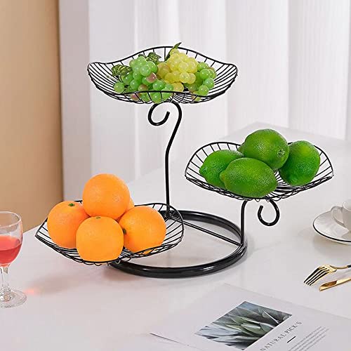 Iron Fruit Plate Modern Simple Family Living Room Tea Table Snack Plate Black