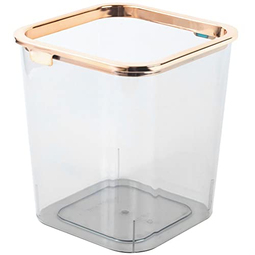 iplusmile Clear Acrylic Trash Can Square Wastebasket Large Garbage Bin Decorative Rubbish Can Wastepaper Container Bin for Bedroom Home Office