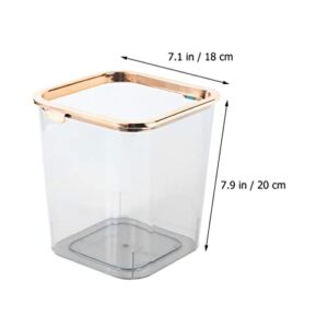 iplusmile Clear Acrylic Trash Can Square Wastebasket Large Garbage Bin Decorative Rubbish Can Wastepaper Container Bin for Bedroom Home Office