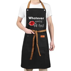 Birthday Gifts for Men, Chef Aprons for Men with Adjustable Strap, Funny Christmas Gift for Men, Dad, Husband, Him, Boyfriend, Brother, Uncle, Grill Cooking BBQ Kitchen Apron with 3 Pockets