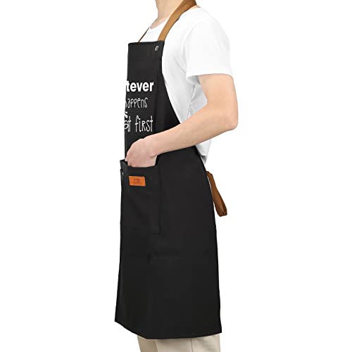 Birthday Gifts for Men, Chef Aprons for Men with Adjustable Strap, Funny Christmas Gift for Men, Dad, Husband, Him, Boyfriend, Brother, Uncle, Grill Cooking BBQ Kitchen Apron with 3 Pockets