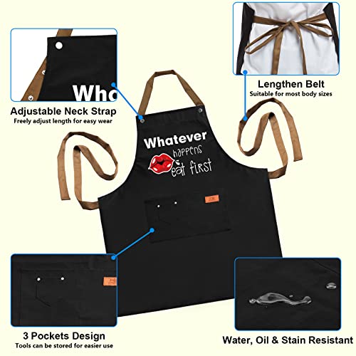 Birthday Gifts for Men, Chef Aprons for Men with Adjustable Strap, Funny Christmas Gift for Men, Dad, Husband, Him, Boyfriend, Brother, Uncle, Grill Cooking BBQ Kitchen Apron with 3 Pockets