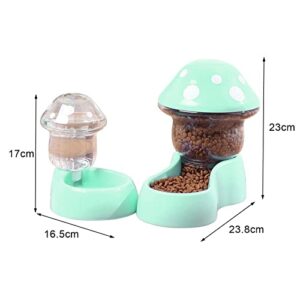 Worparsen Pets Auto Feeder, Automatic Dog Gravity Food Feeder, Cat Water Dispenser, Mushroom Shape Dog Cat Water Food Container, Pet Food Bowl for Small Medium Dog Pets Puppy Kitten Blue