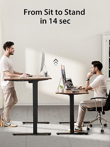 Marsail L Shaped Electric Standing Desk, 55x34 Inch Standing Desk Adjustable Height with Headphone Hook, Large Computer Desk Sit Stand Desk for Home Office Sturdy Writing Workstation