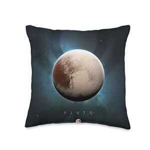 pluto dwarf planet astronomy fan science throw pillow, 16x16, multicolor