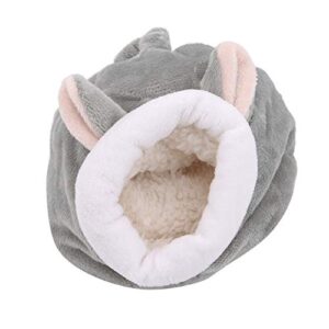 hamster bed mini soft warm hamster house non-slip hamster sleeping nest small animal hideout for hamster hedgehogs small pets(grey)