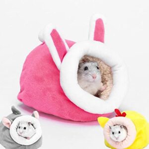 Hamster Bed Mini Soft Warm Hamster House Non-Slip Hamster Sleeping Nest Small Animal Hideout for Hamster Hedgehogs Small Pets(Grey)