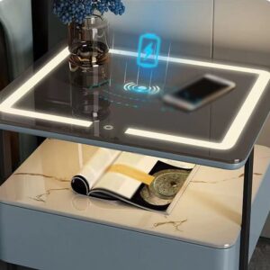 N/A Lampe Chevet Multifonctionnelle Casier Recharge Lumière Chambre Coucher Tables Chevet Intelligentes