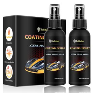 car ceramic coating spray, 2 pack car wax polish spray, professional car scratch nano repair spray polish and polymer paint sealant protection, fast car detailing kit fine scratch repair maximum gloss