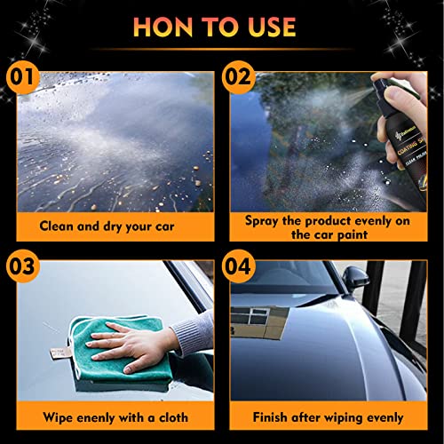 Car Ceramic Coating Spray, 2 Pack Car Wax Polish Spray, Professional Car Scratch Nano Repair Spray Polish and Polymer Paint Sealant Protection, Fast Car Detailing Kit Fine Scratch Repair Maximum Gloss