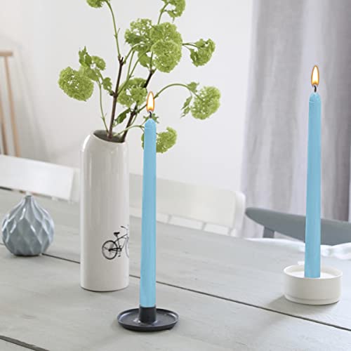 Myido Set of 12 10 inch Taper Candles - Halloween Taper Candles are Odor Free - Tall Candles Burn Long and are Perfect for Black Halloween Decorations or Dinner Candles(Blue)