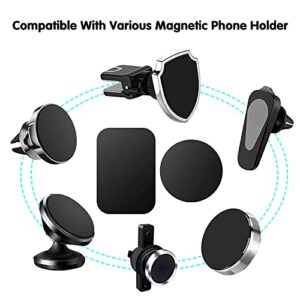 Pau1Hami1ton Adhesive Thin Metal Plates(Compatible with Magnetic Mounts),4 Piece Metal Plates for Phone Case,Metal Plate for Car,Metal Plates for Phone(2 Rectangle and 2 Round) S-07N (Black)