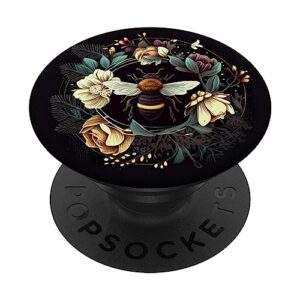 bee flowers boho black women popsockets standard popgrip